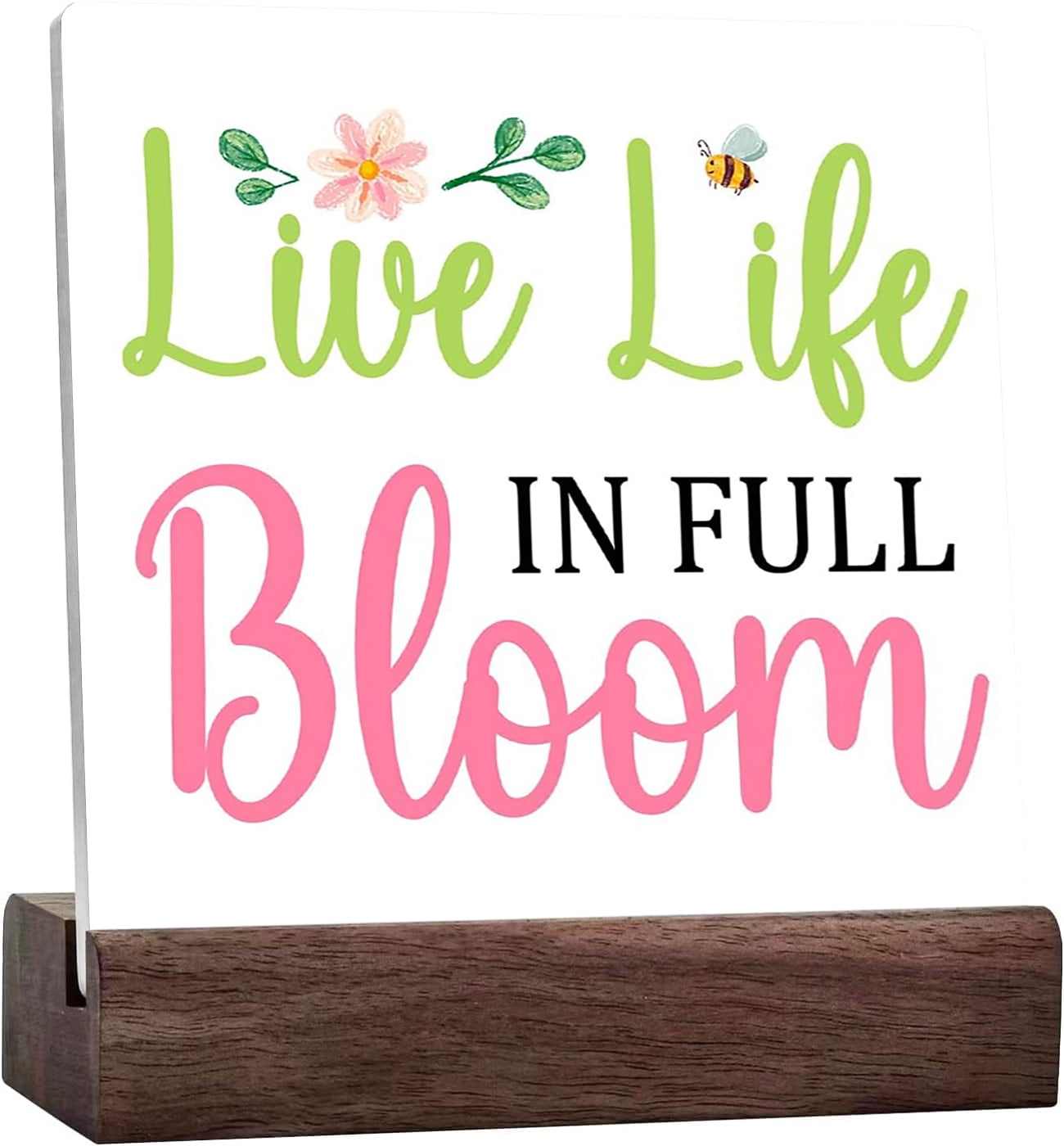 Ceramic Sign 4x4 Inch Spring Live Life In Full Bloom Spring Ceramic ...