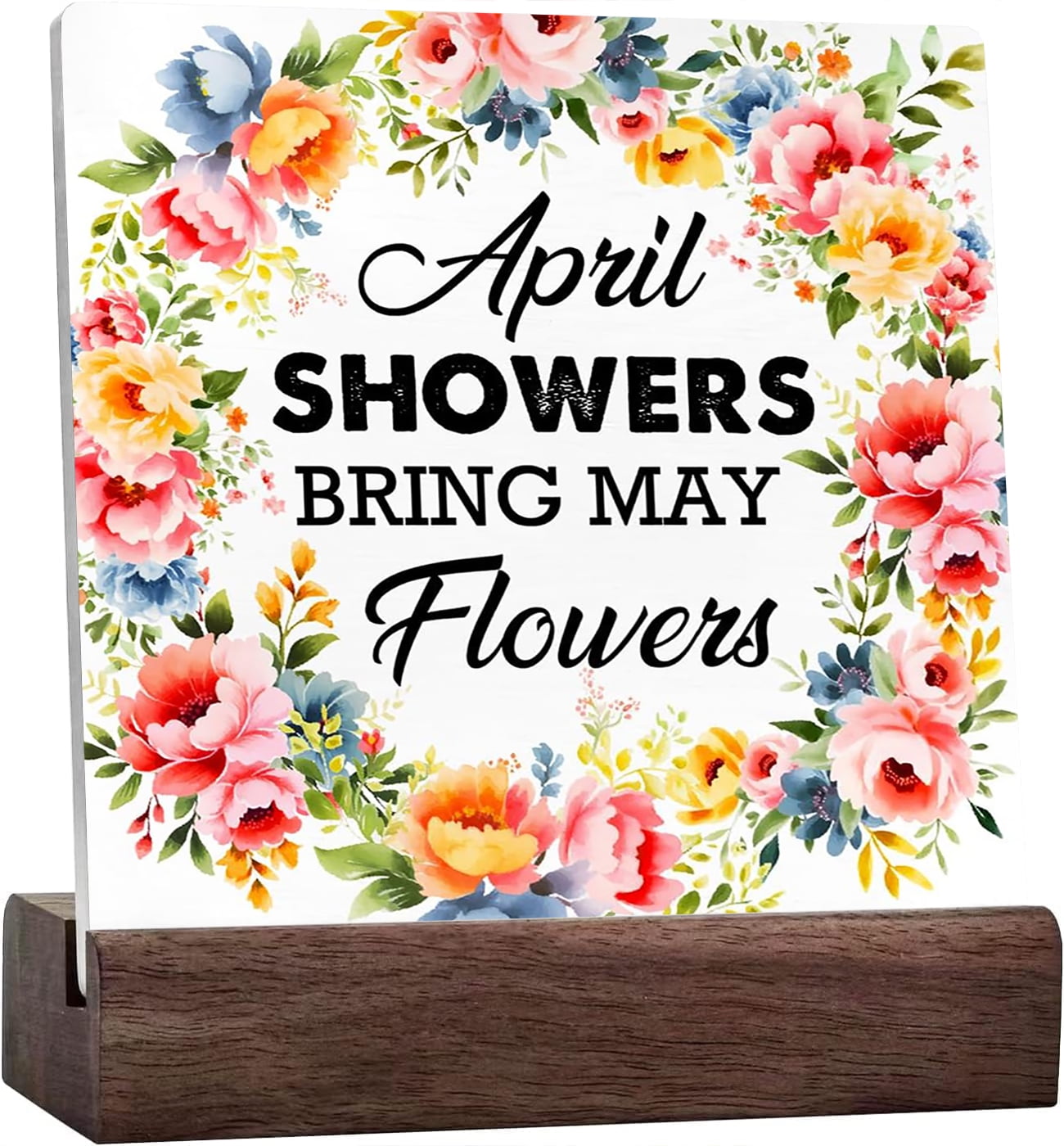 Ceramic Sign 4x4 Inch Spring Ceramic Plaque Sign April Showers Bring ...