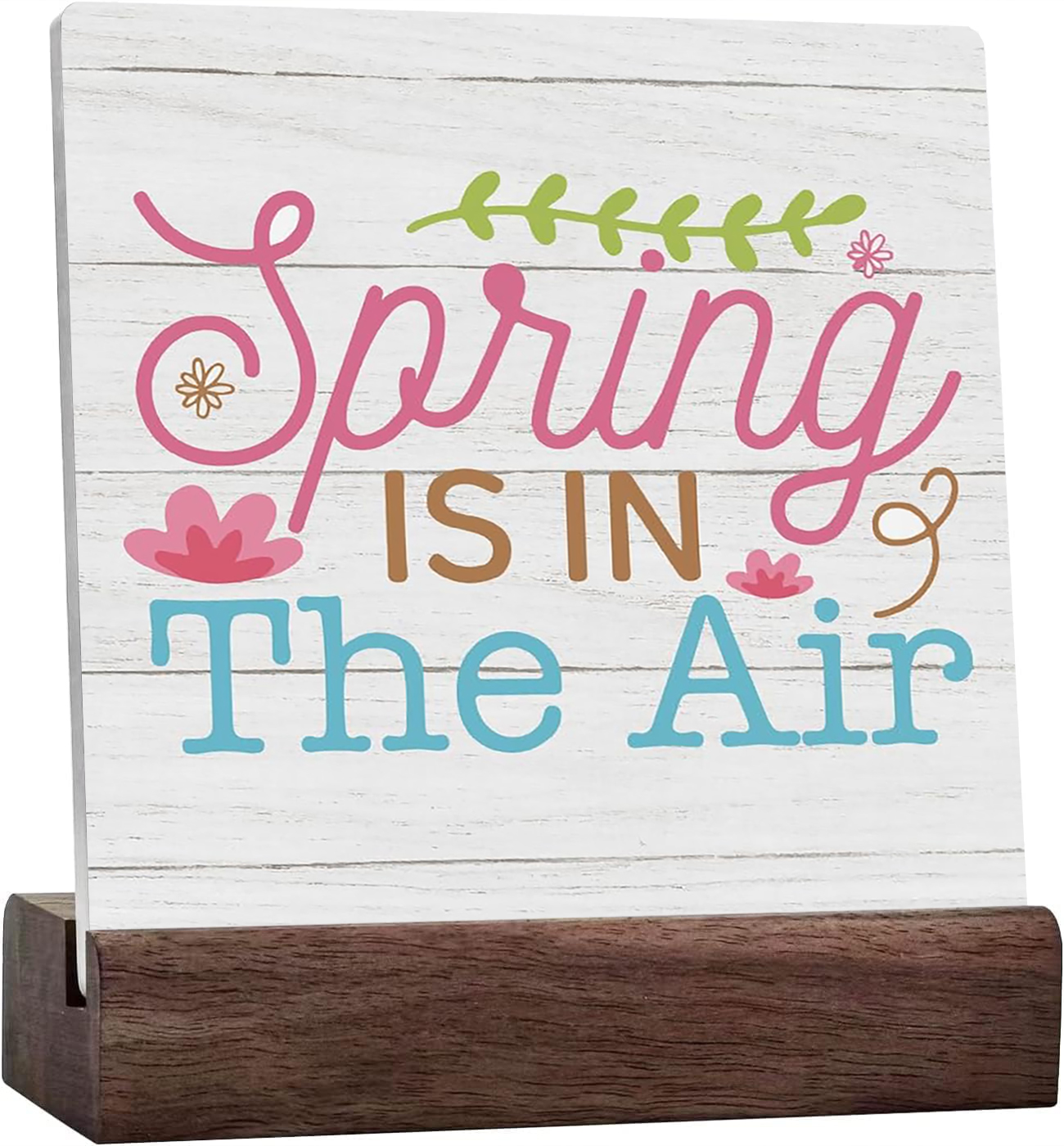 Ceramic Sign 4x4 Inch Spring Ceramic Plaque Sign Spring Decor Flowers ...