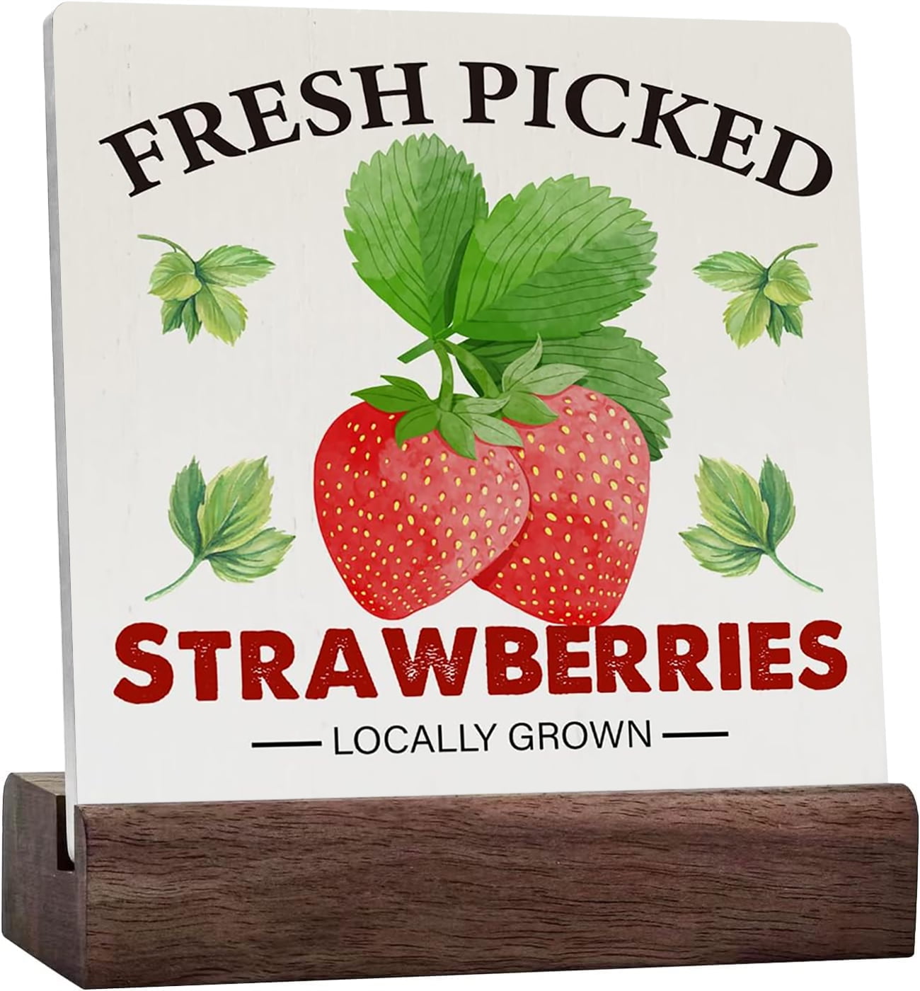 Ceramic Sign 4x4 Inch Strawberry Ceramic Signs Rustic Fresh Picked ...