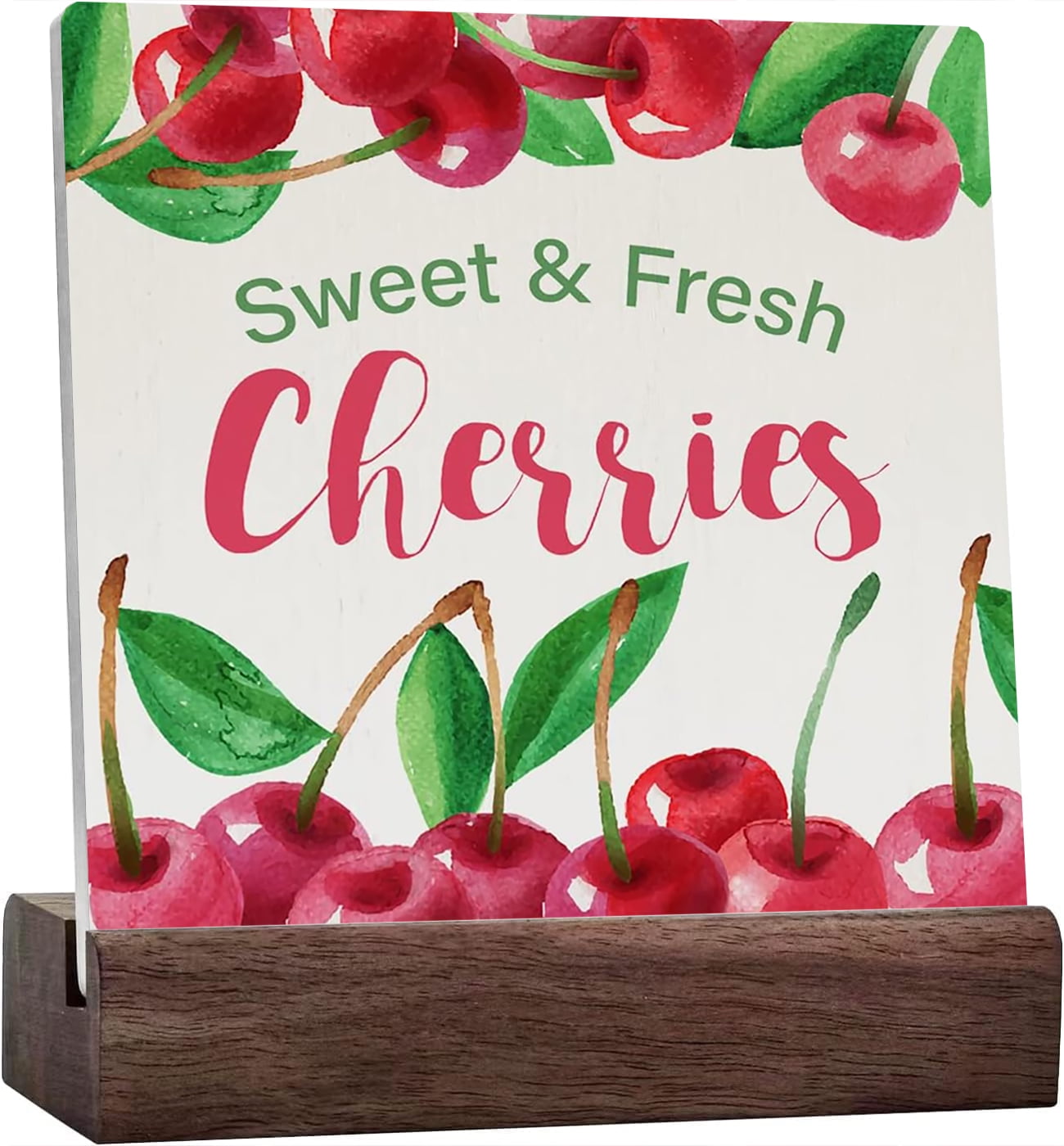 Ceramic Sign 4x4 Inch Summer Cherries Ceramic Signs Rustic Cherry ...