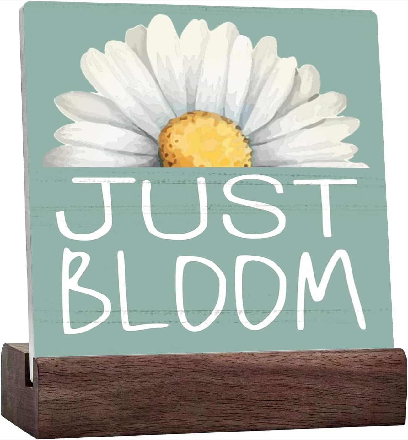 Ceramic Sign 4x4 Inch Summer Daisy Decor Home Decor Just Bloom Ceramic ...