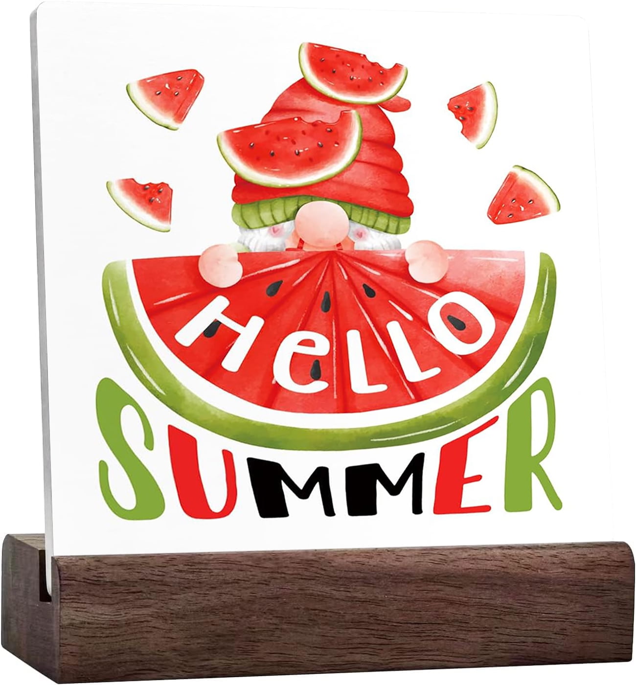 Ceramic Sign 4x4 Inch Summer Ceramic Desk Sign Plaque Hello Summer ...