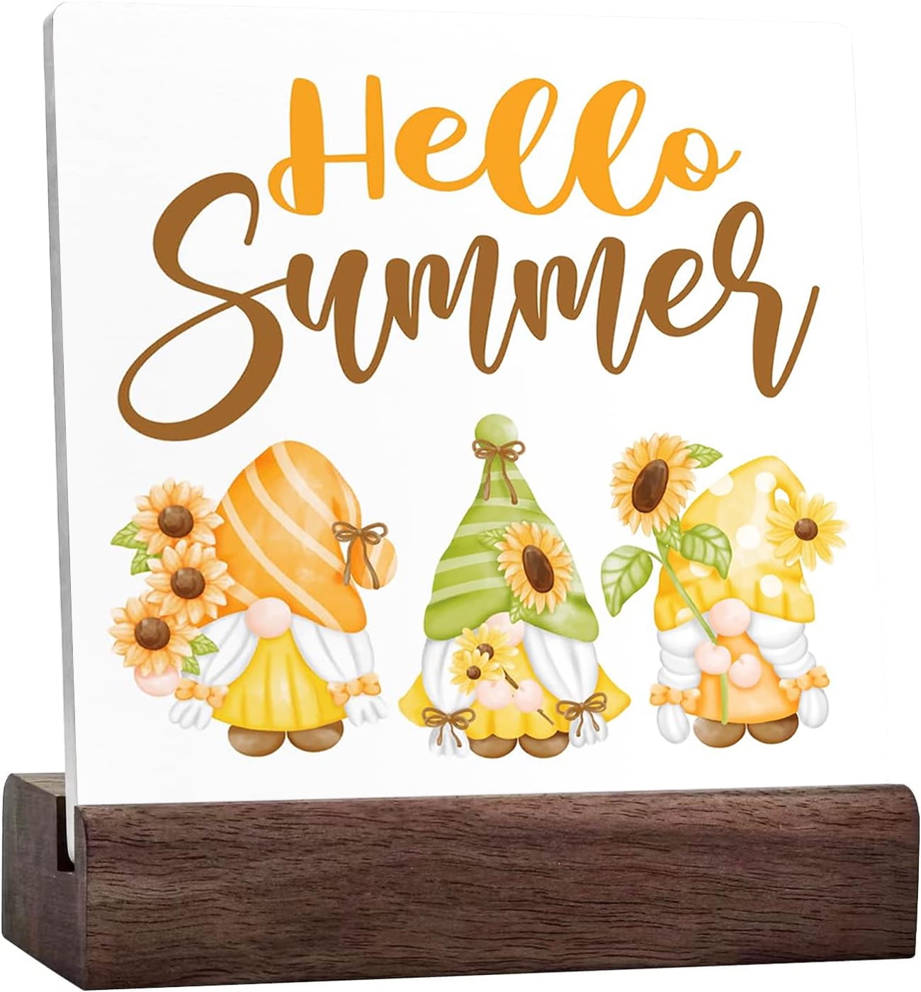 Ceramic Sign 4x4 Inch Summer Ceramic Desk Sign Plaque Hello Summer ...