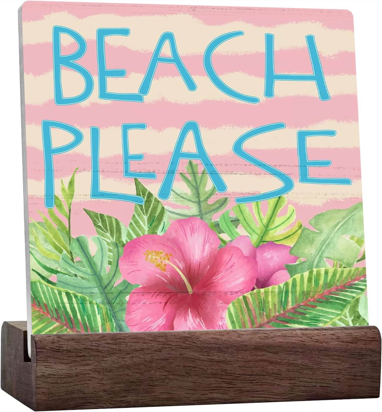 Ceramic Sign 4x4 Inch Summer Pink Decor Home Decor Beach Decorations ...