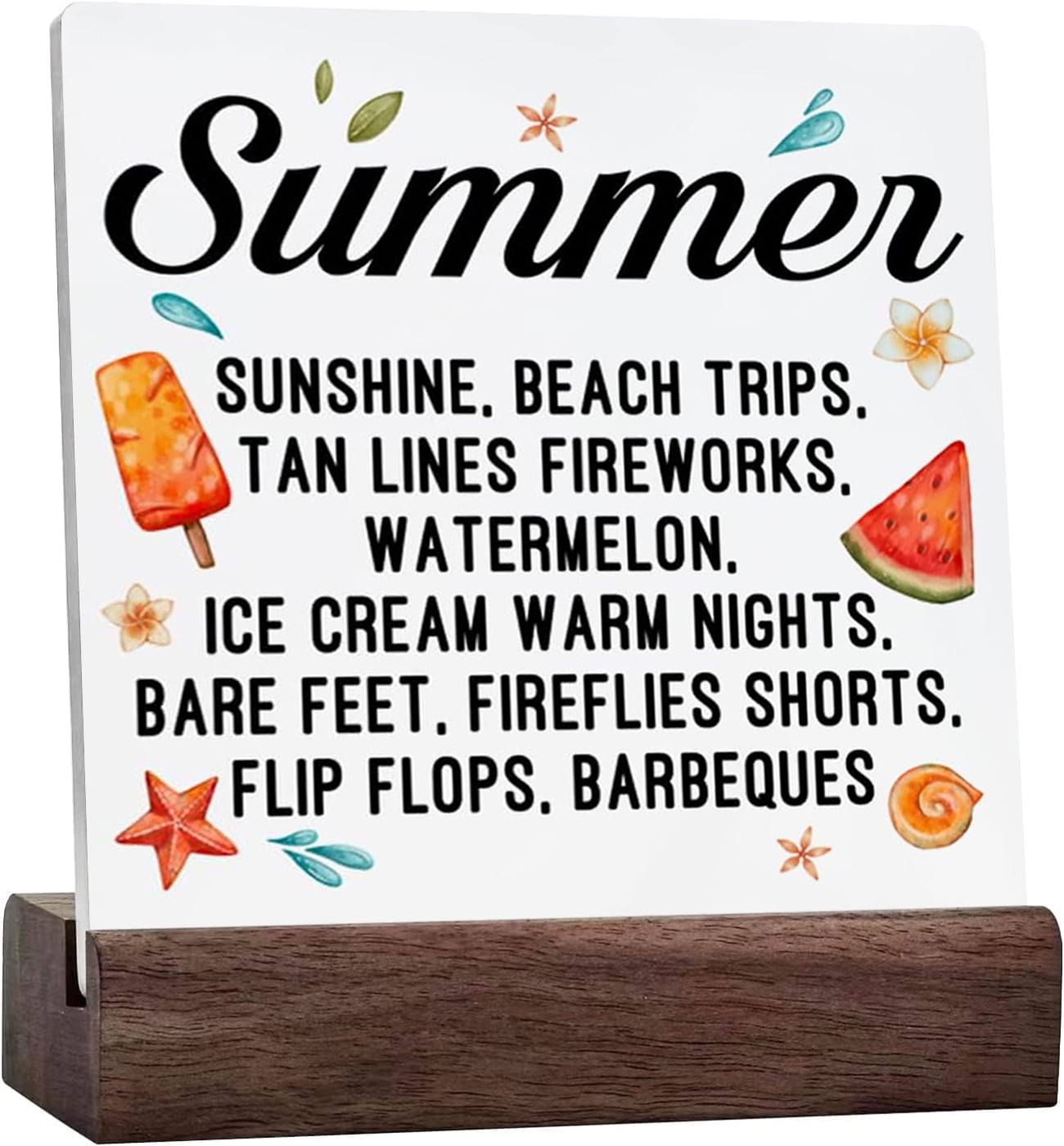 Ceramic Sign 4x4 Inch Summer Sunshine Beach Ceramic Signs Home Decor ...
