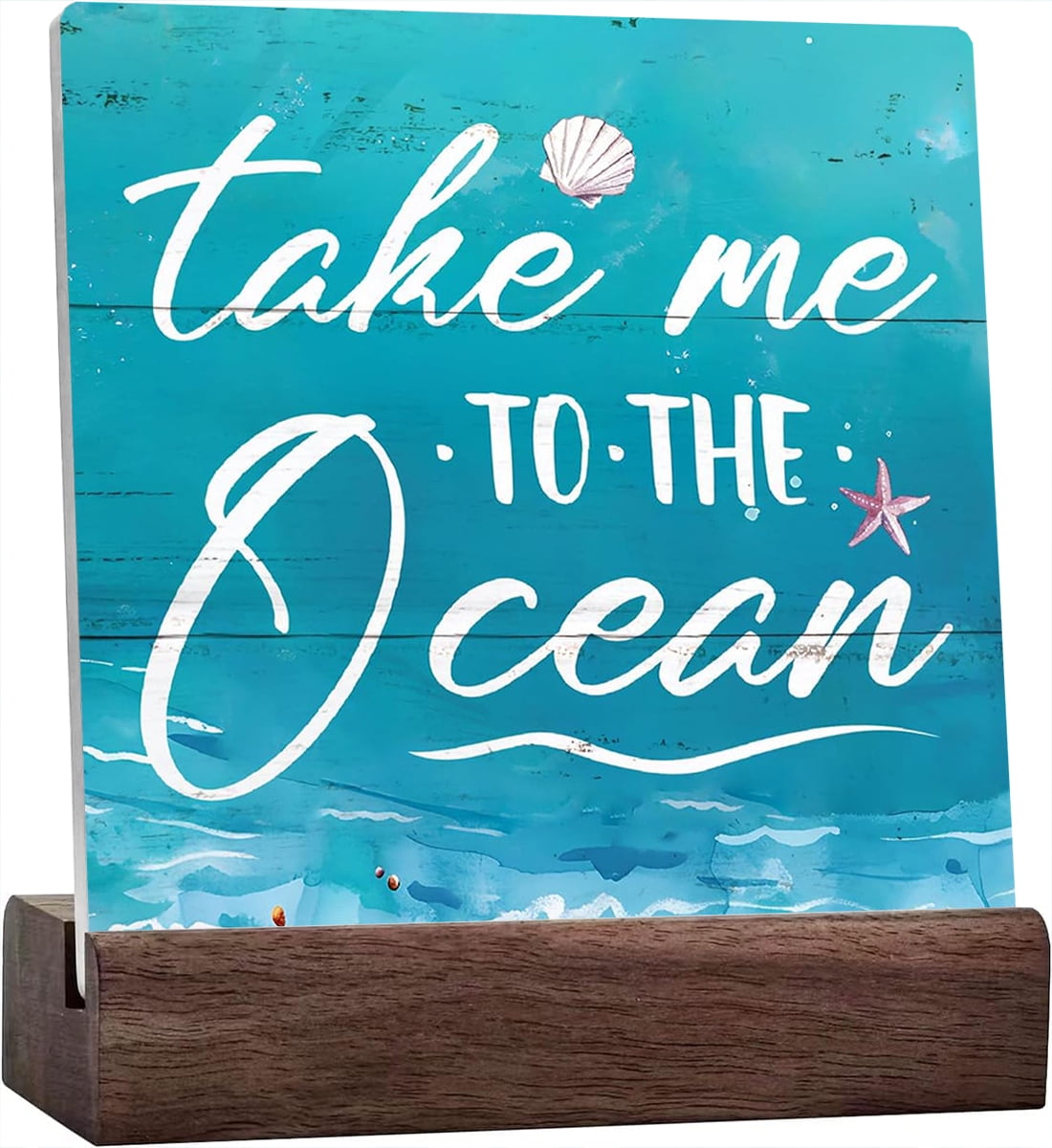 Ceramic Sign 4x4 Inch Take Me To The Ocean Summer Beach Plaque Sign ...