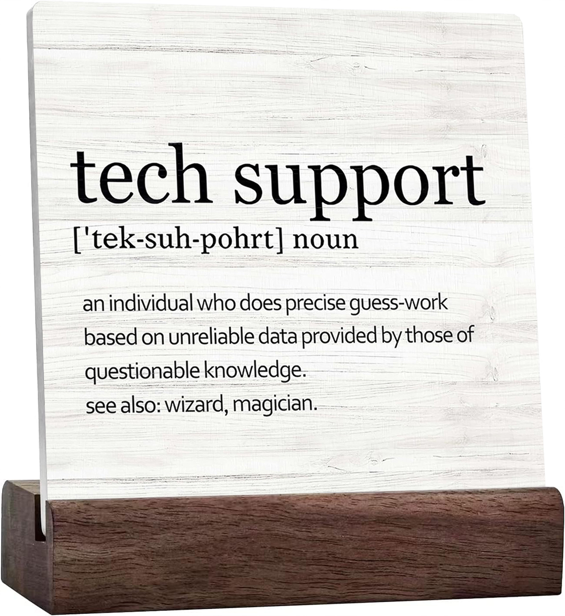 Ceramic Sign 4x4 Inch Tech Support Office Ceramic Plaque Desk Sign Tech ...
