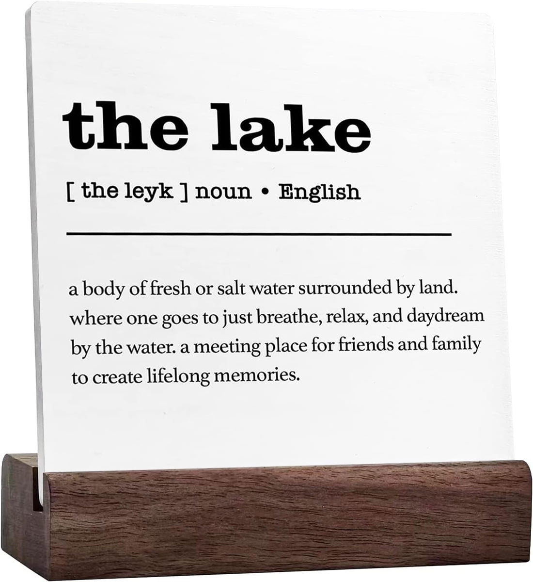 Ceramic Sign 4x4 Inch The Lake Definition Rustic Lake Wooden Plaque ...