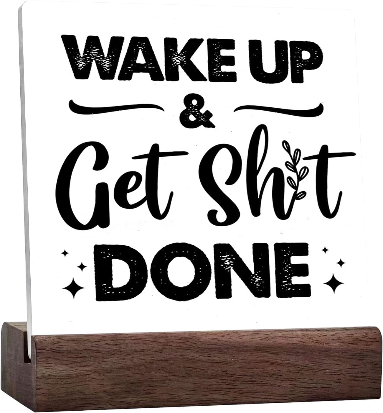 Ceramic Sign 4x4 Inch Wake Up And Get Done Funny Bathroom Ceramic ...