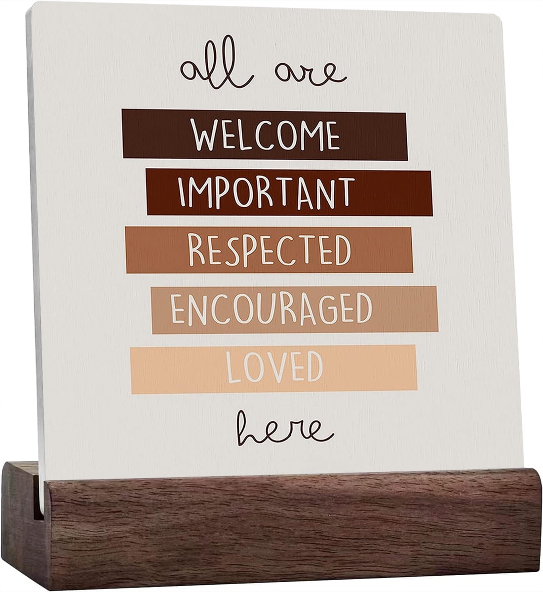 Ceramic Sign 4x4 Inch All Are Welcome Here Diversity Inclusion And ...