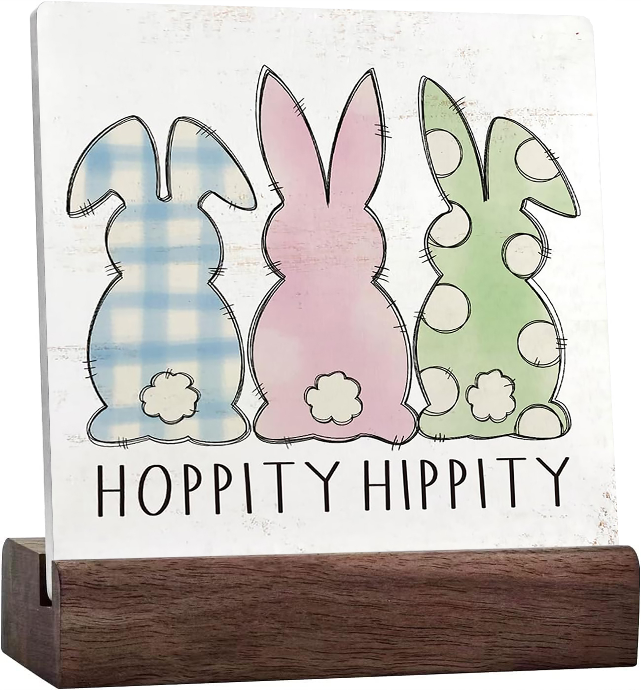 Ceramic Sign 4x4 Inch Wooden Plaque Sign with Wood Stand Hippity ...