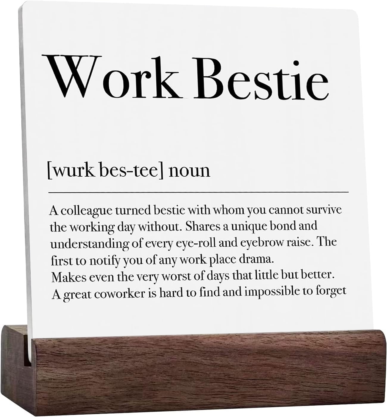 Ceramic Sign 4x4 Inch Work Bestie Definition Decorative Work Bestie ...