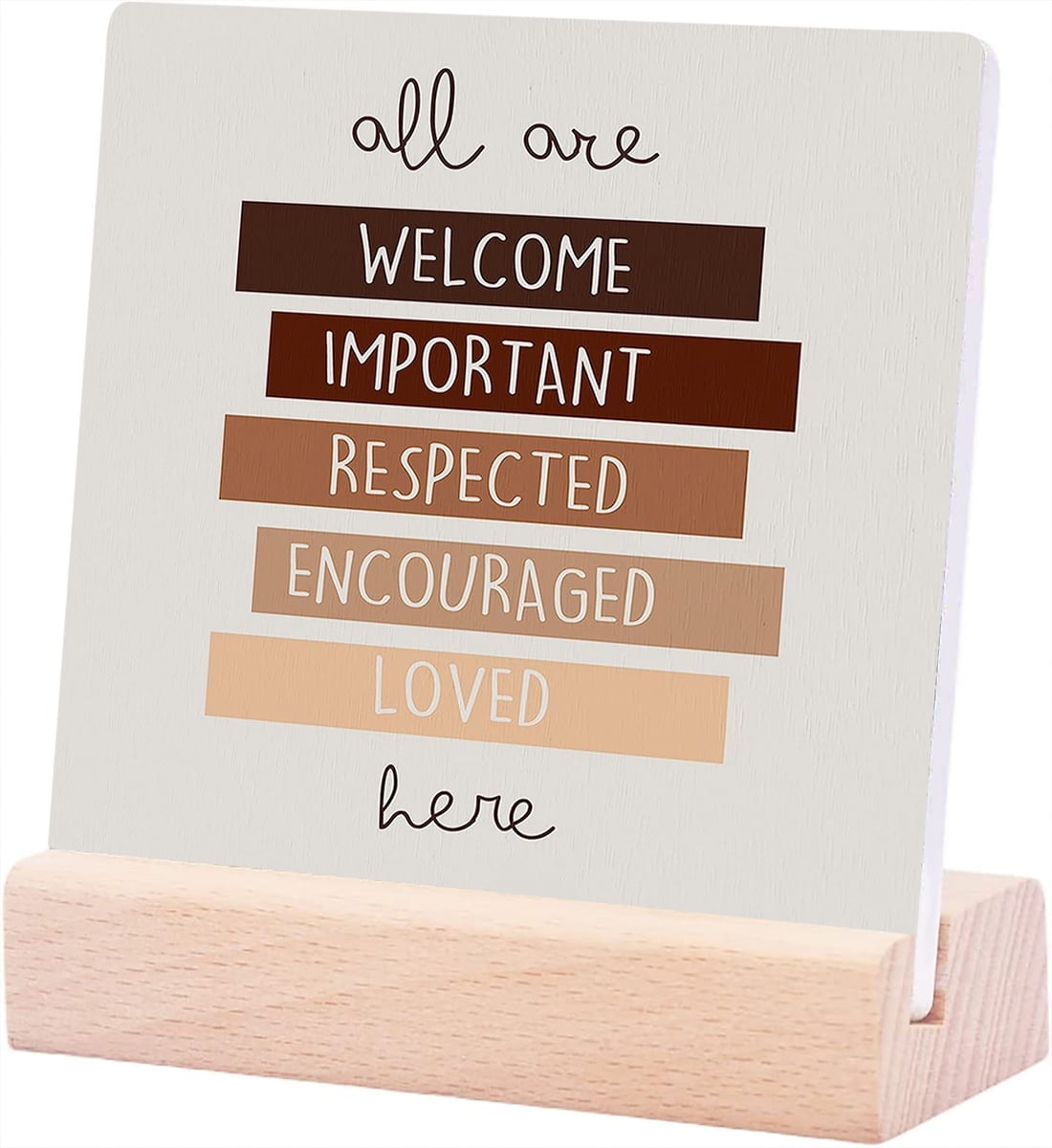 Ceramic Sign 4x4Inch All Are Welcome Here Diversity Inclusion And ...