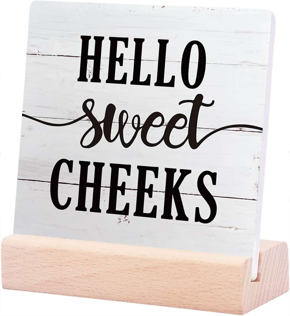 Ceramic Sign 4x4Inch Bathroom Decor Sign Hello Sweet Cheeks Plaque Sign ...