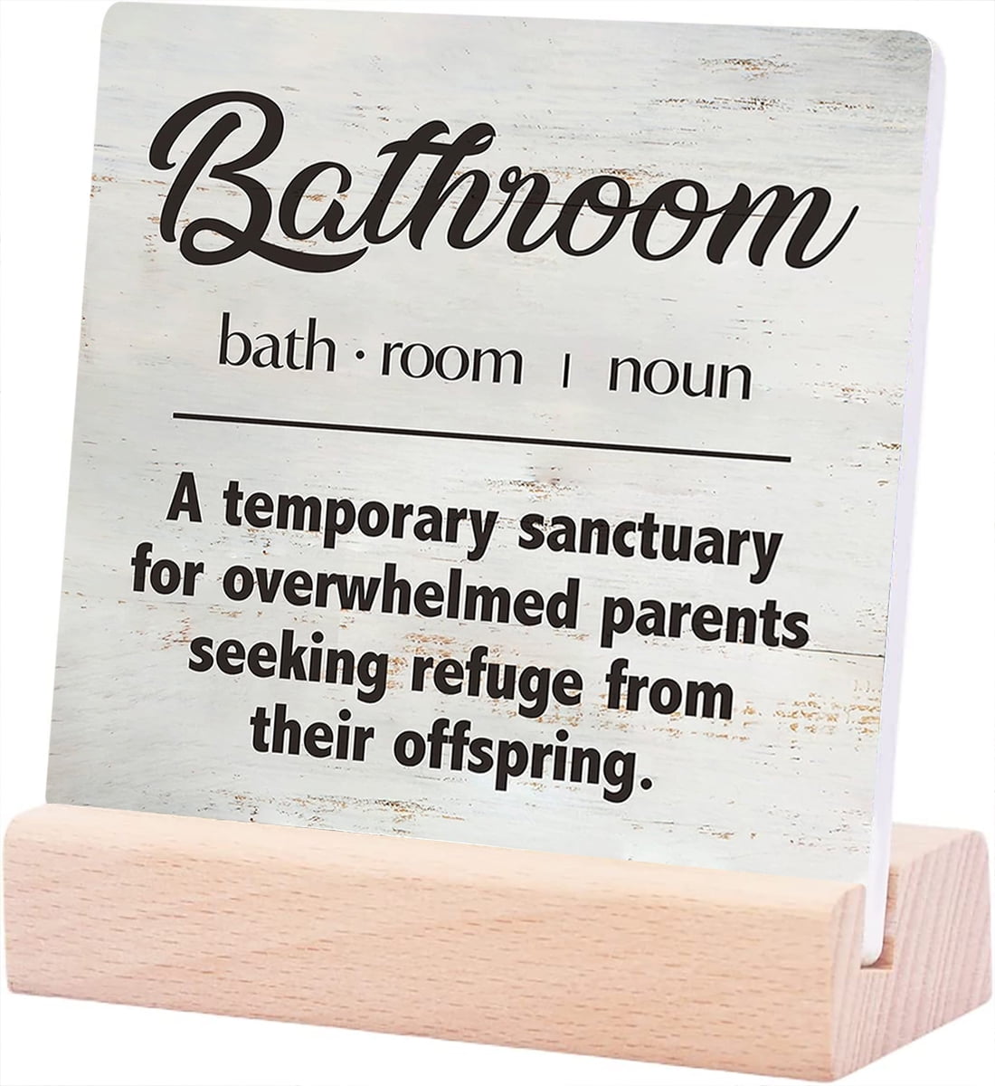 Ceramic Sign 4x4Inch Bathroom Definition Ceramic Sign Rusitc Plaque ...