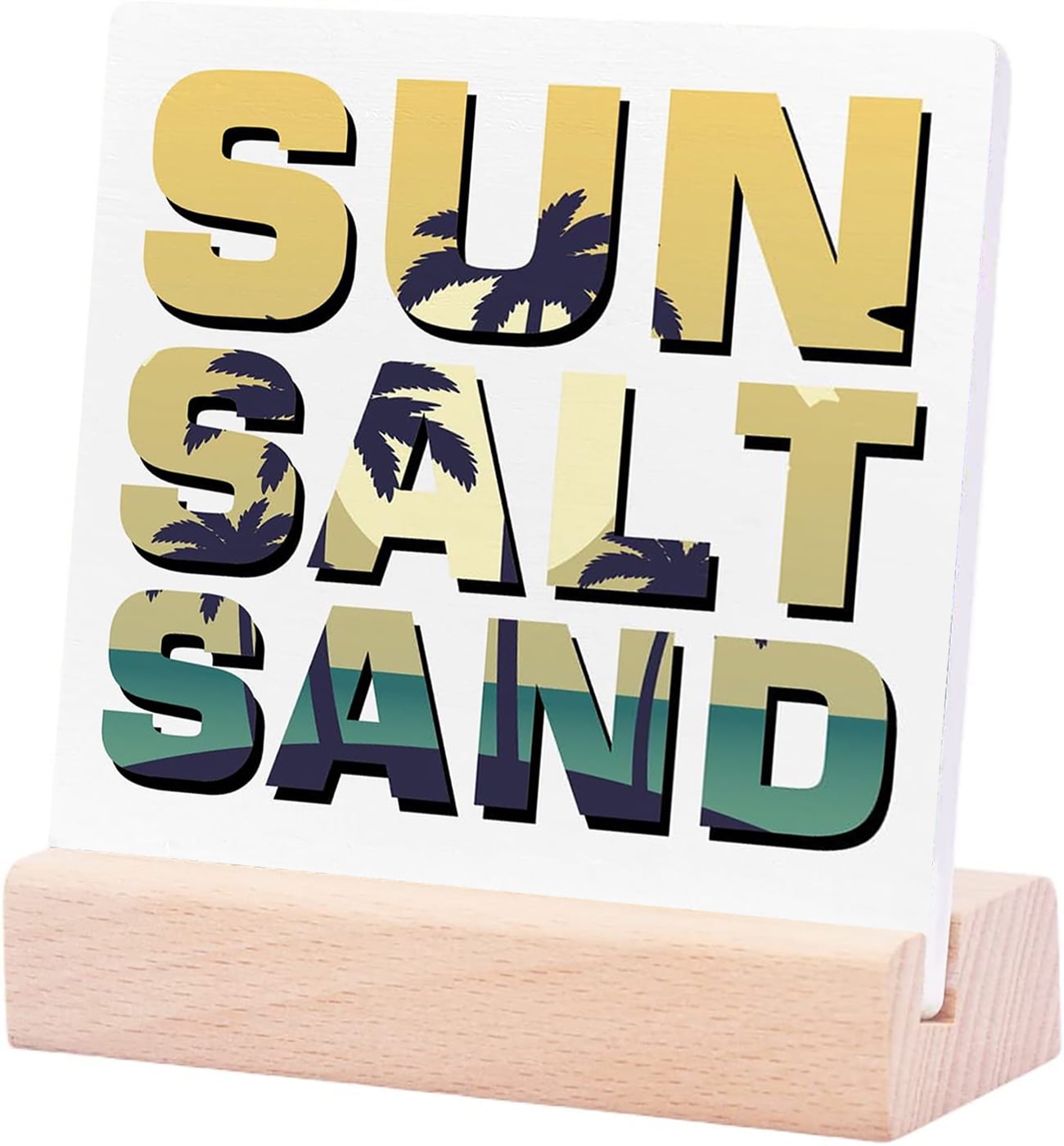 Ceramic Sign 4x4Inch Beach Ceramic Plaque Sign Beach House Decor Sun ...