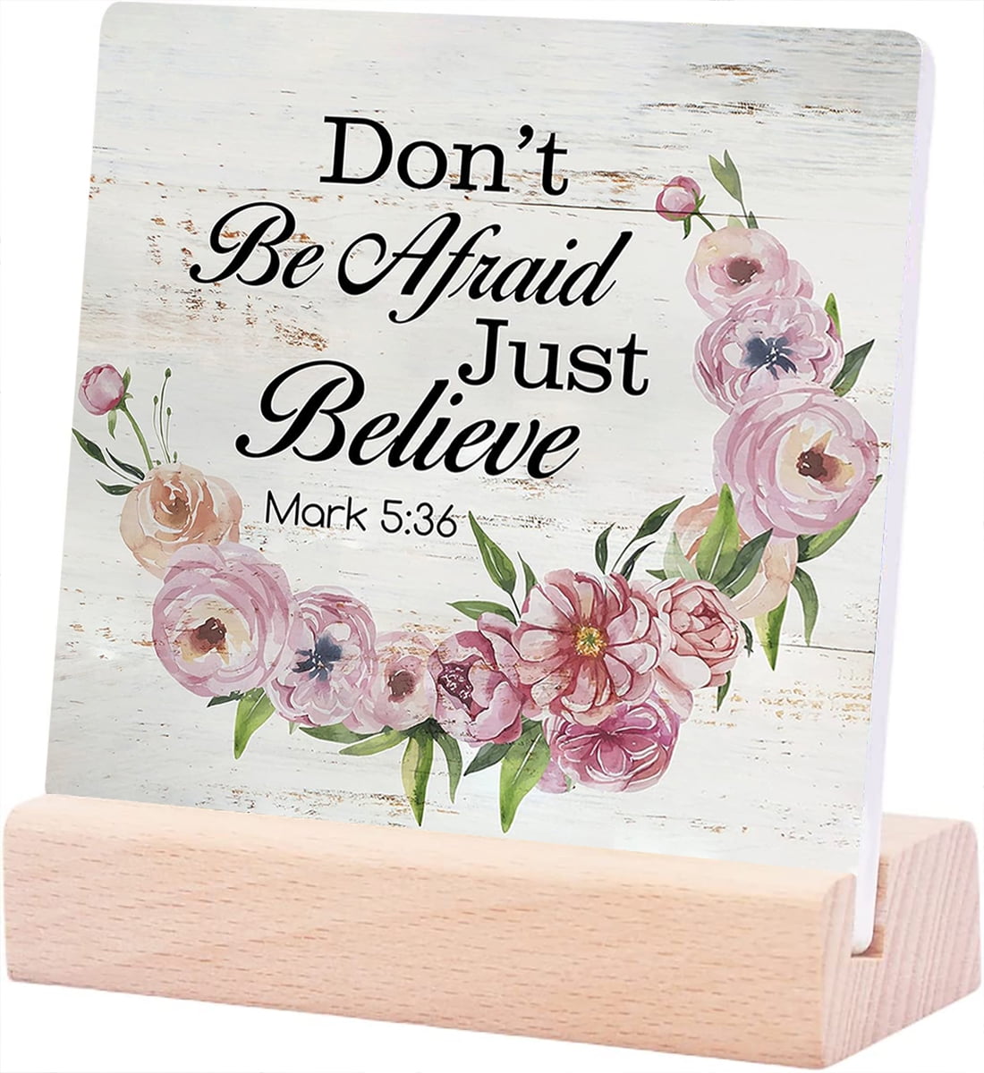 Ceramic Sign 4x4Inch Bible Verse Don'T Be Afraid Just Believe Ceramic Sign Farmhouse Mark ...