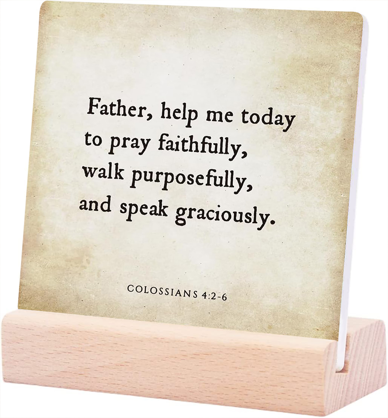 Ceramic Sign 4x4Inch Bible Verse Pray Faithfully Walk Purposefully ...