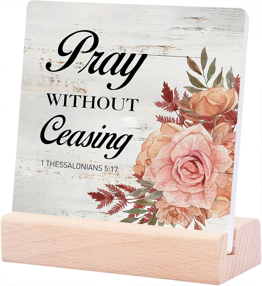 Ceramic Sign 4x4Inch Bible Verse Pray Without Ceasing Ceramic Sign ...