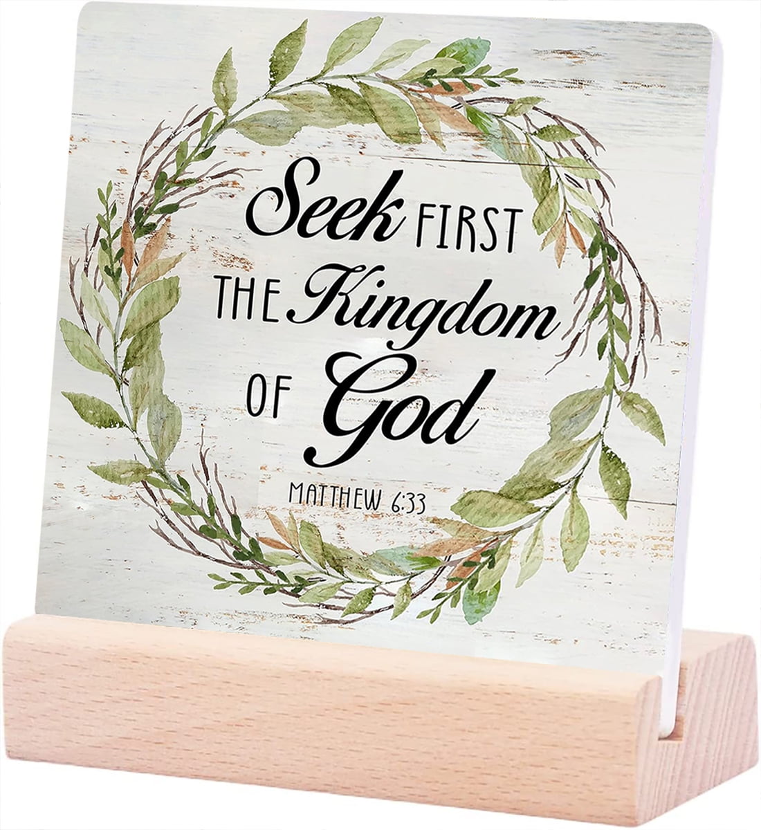 Ceramic Sign 4x4Inch Bible Verse Seek First The Kingdom Of God Ceramic ...