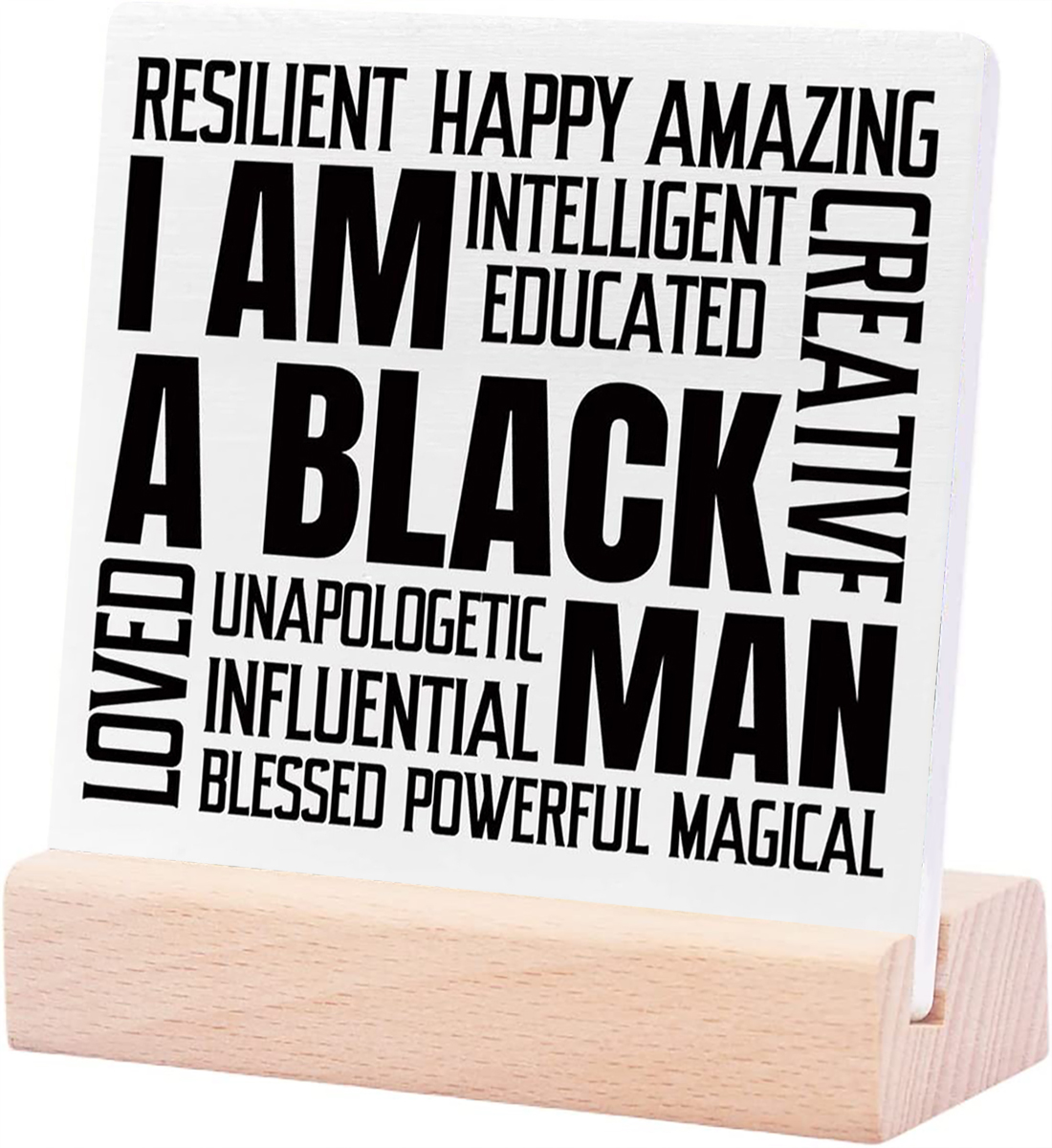 Ceramic Sign 4x4Inch Black Men Art Desk Decor African American Decor ...