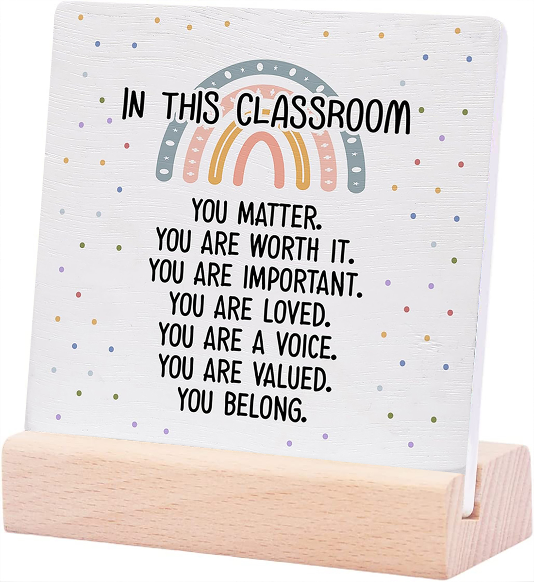 Ceramic Sign 4x4Inch Boho Room Classroom Ceramic Sign Homeschool Decor ...