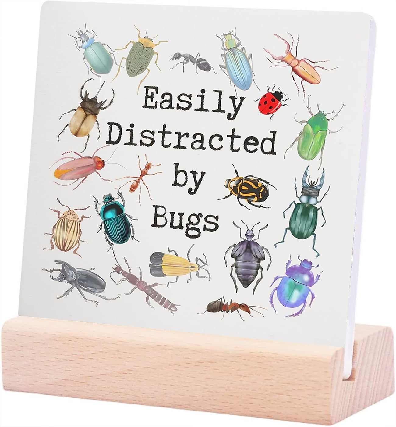 Ceramic Sign 4x4Inch Bug Insect Decor Easily Distracted By Bugs Ceramic ...