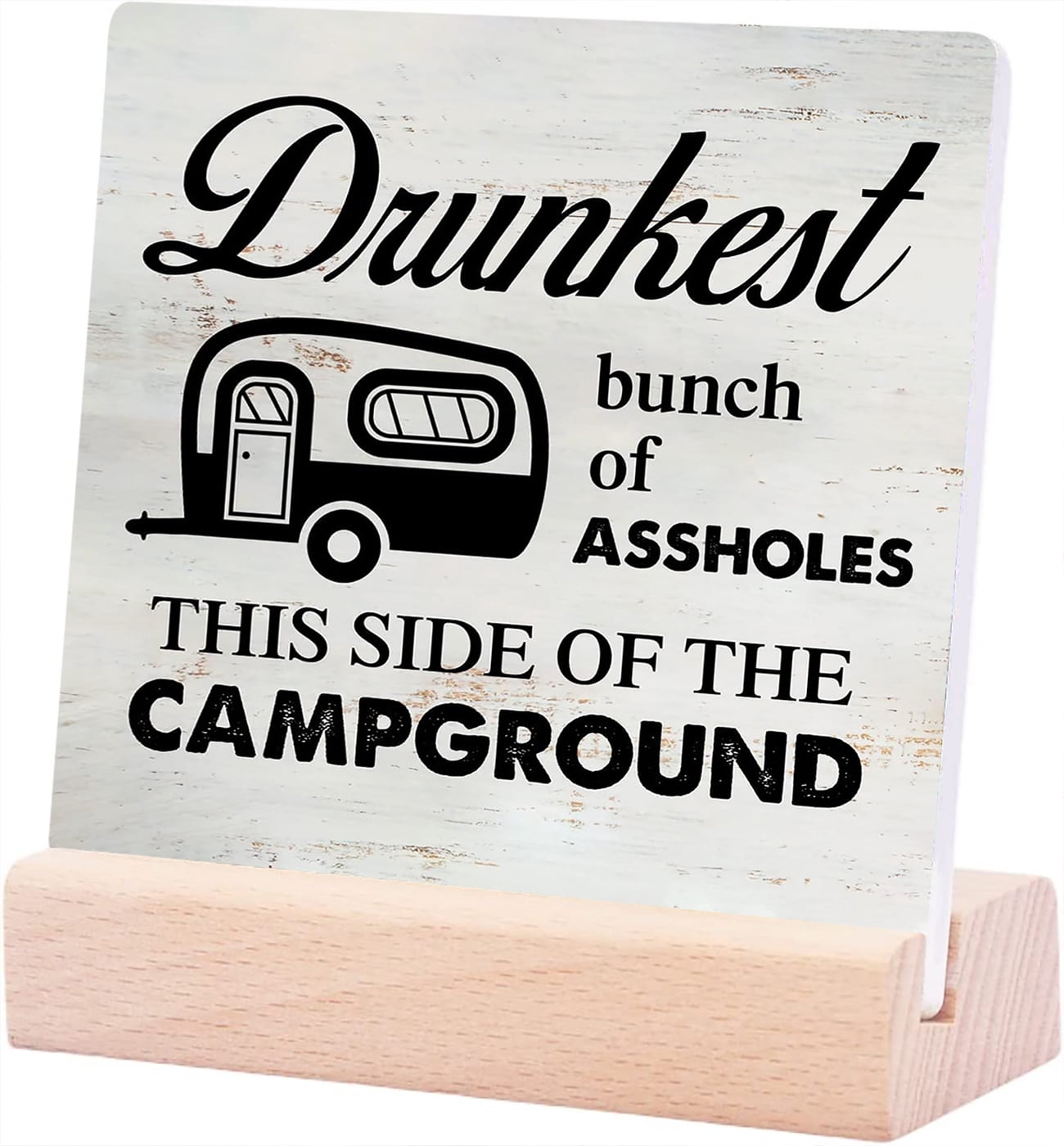 Ceramic Sign 4x4Inch Camping Ceramic Plaque Sign With Sayings Desk ...