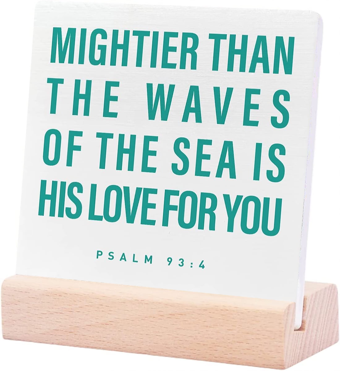 Ceramic Sign 4x4Inch Christian Desk Plaque Sign with Wood Stand Decor ...