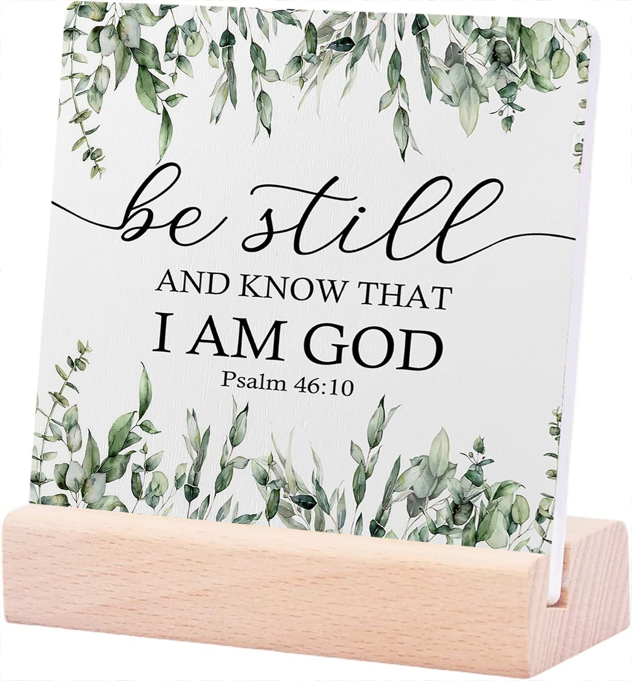 Ceramic Sign 4x4Inch Christian Scripture Psalm 4610 Be Still And Know ...