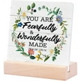 Ceramic Sign 4x4Inch Christian Wood Signs Psalm You Are Fearfully ...