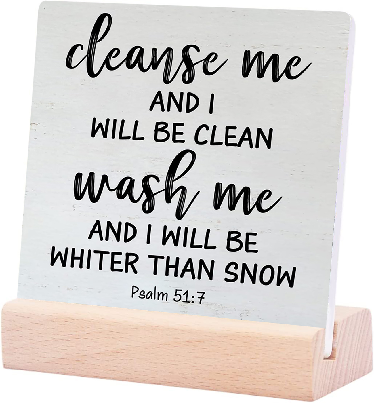 Ceramic Sign 4x4Inch Cleanse Me Psalm 517 Ceramic Desk Sign Rustic ...