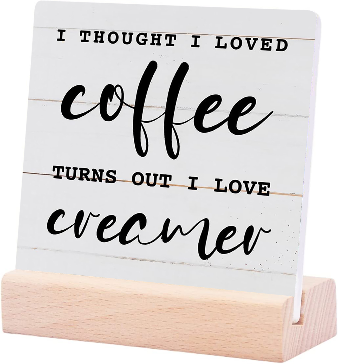 Ceramic Sign 4x4Inch Coffee Creamer Sign Ceramic Desk Sign Farmhouse ...