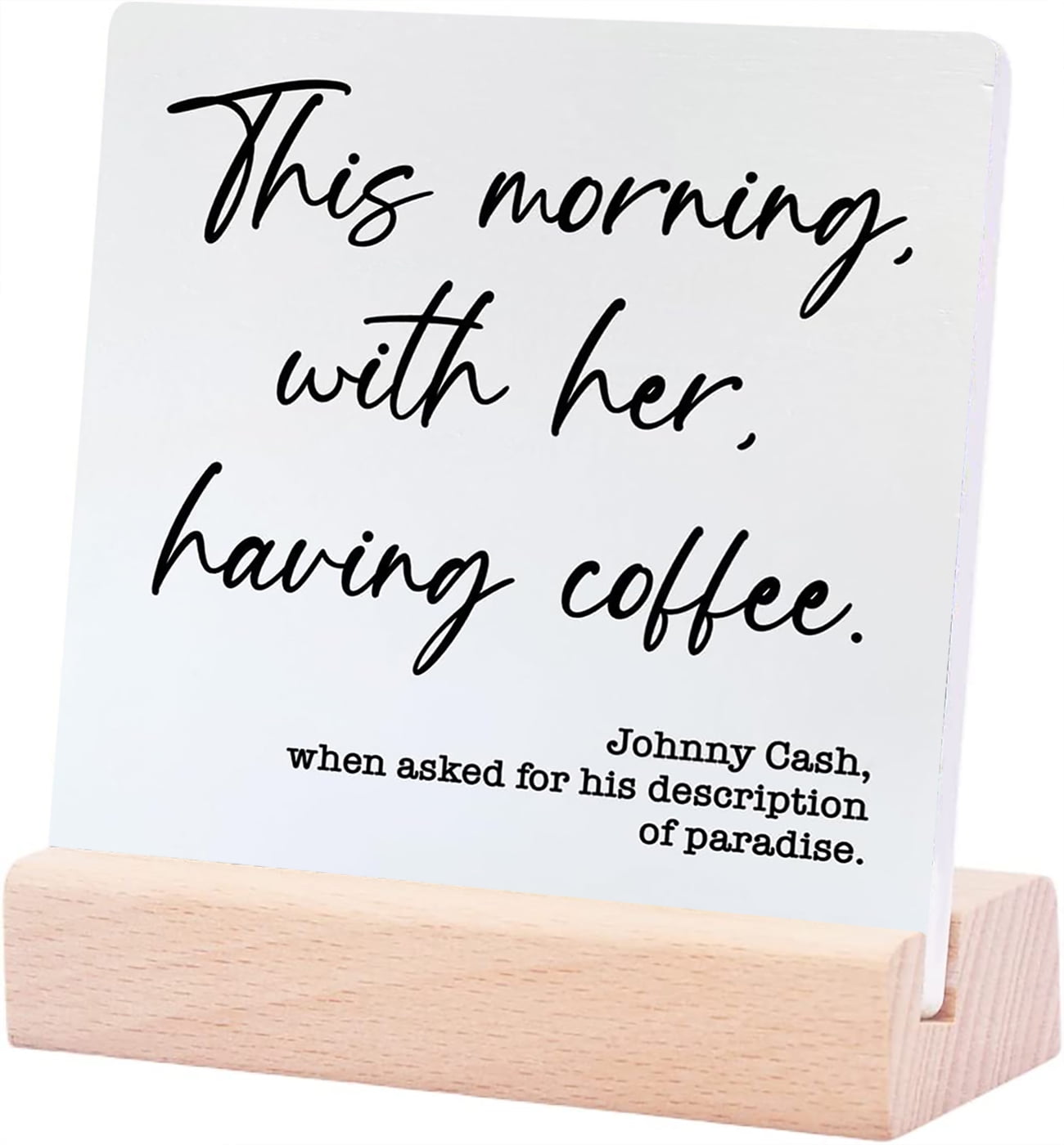 Ceramic Sign 4x4Inch Coffee Sign This Morning With Her Coffee Ceramic ...