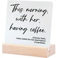 Ceramic Sign 4x4Inch Coffee Sign This Morning With Her Coffee Ceramic ...
