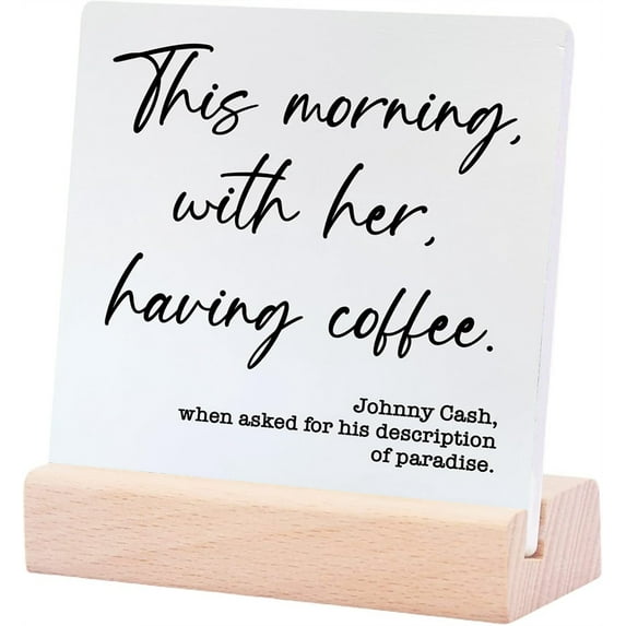 Ceramic Sign 4x4Inch Coffee Sign This Morning With Her Coffee Ceramic ...