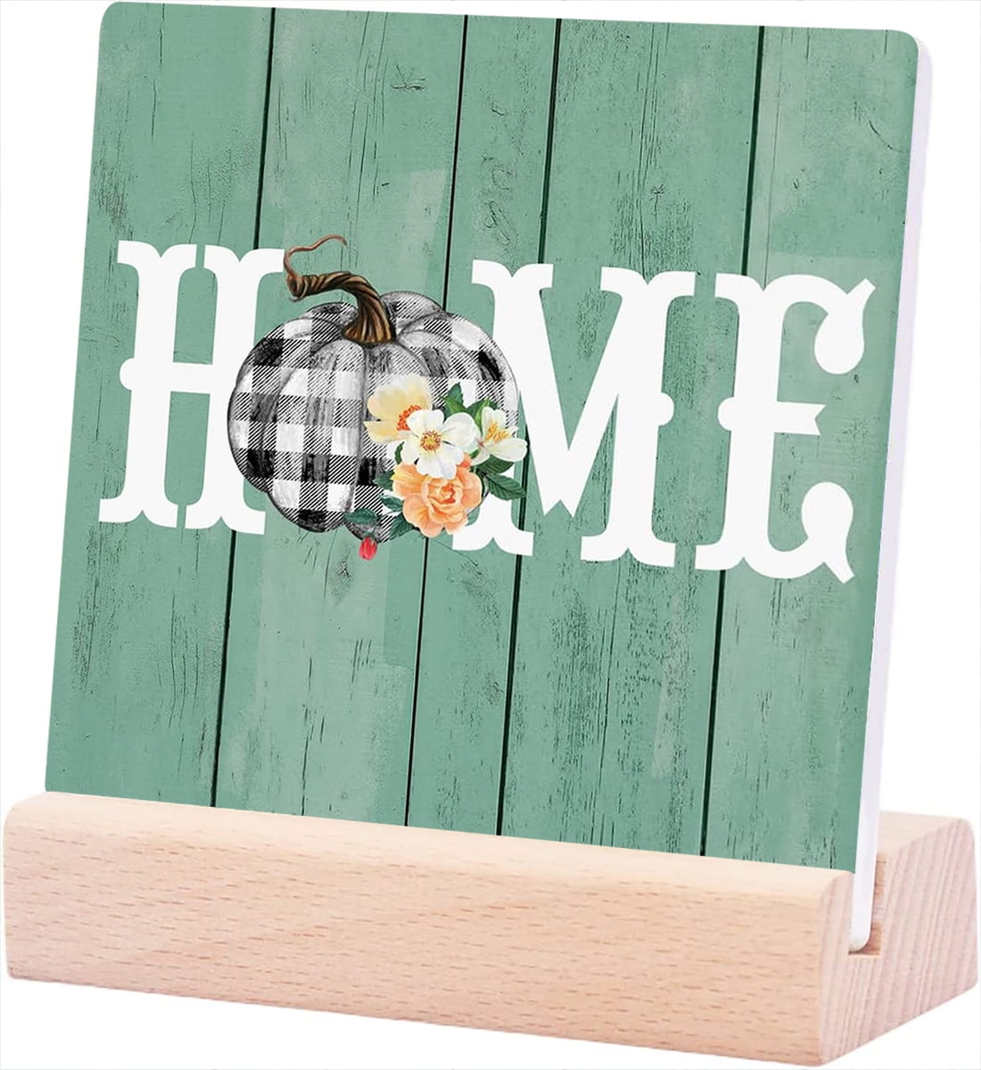 Ceramic Sign 4x4Inch Country Fall Pumpkin Ceramic Sign Rustic Farmhouse ...