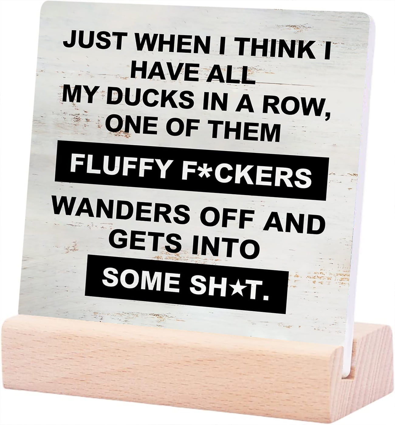 Ceramic Sign 4x4Inch Ducks In A Row Ceramic Plaque Sign With Saying ...
