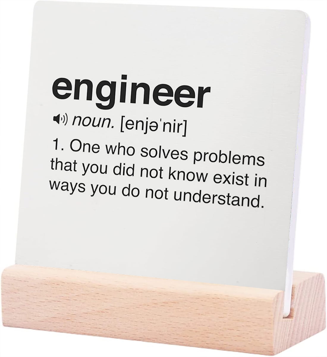 Ceramic Sign 4x4Inch Engineer Definition Wooden Sign Engineer Gifts ...