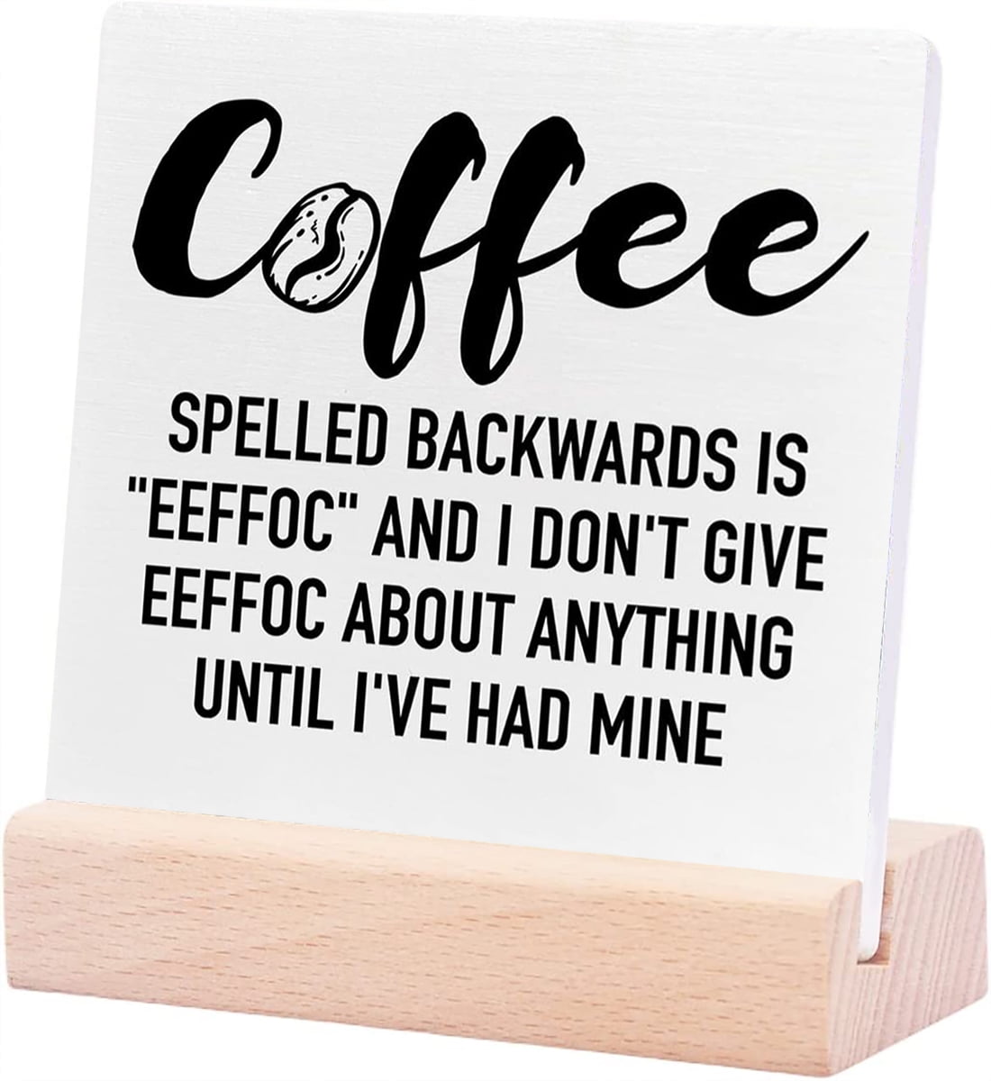 Ceramic Sign 4x4Inch Farmhouse Coffee Plaque Sign with Wood Stand ...
