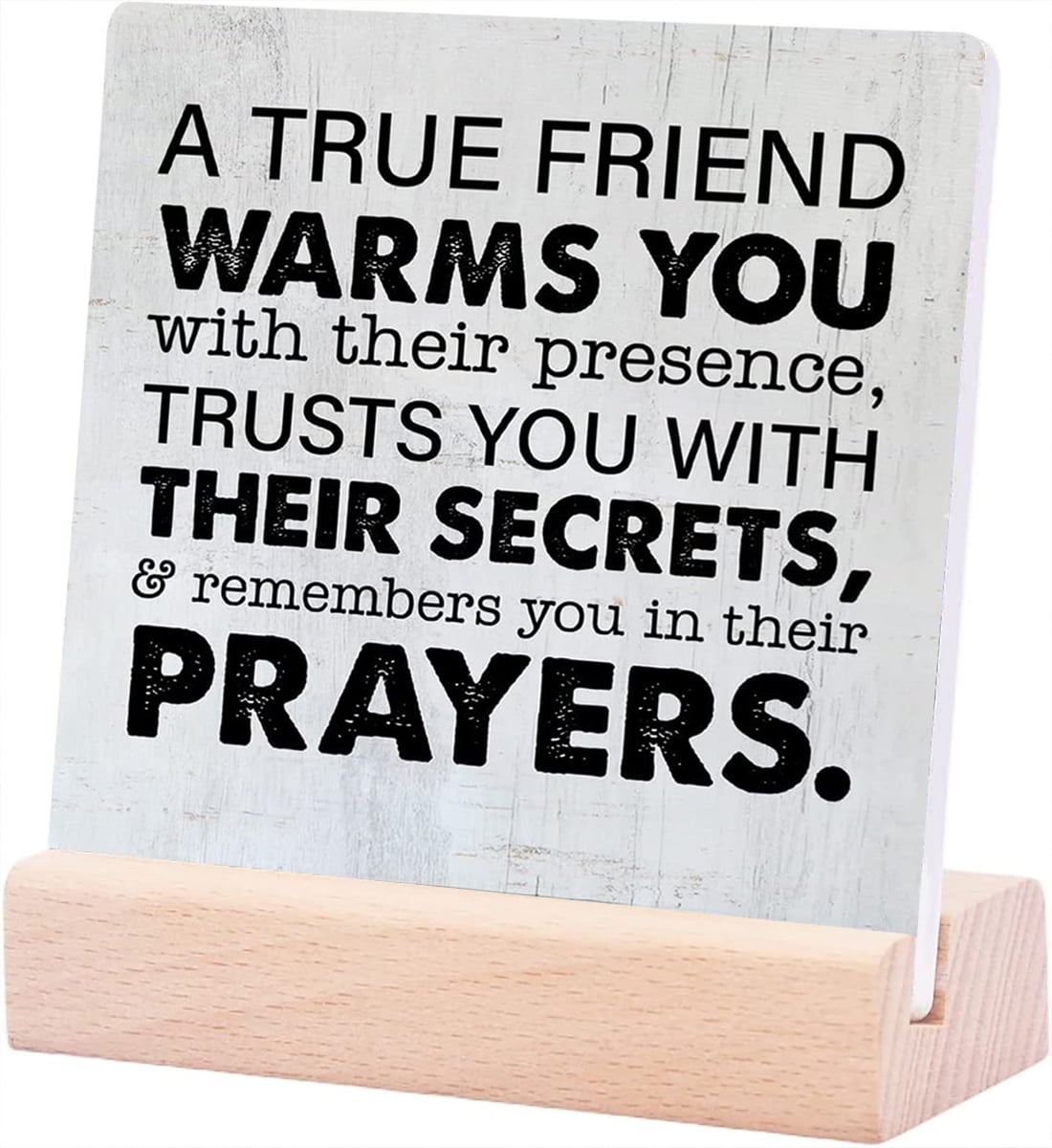 Ceramic Sign 4x4Inch Farmhouse Friendship Plaque Sign with Wood Stand ...