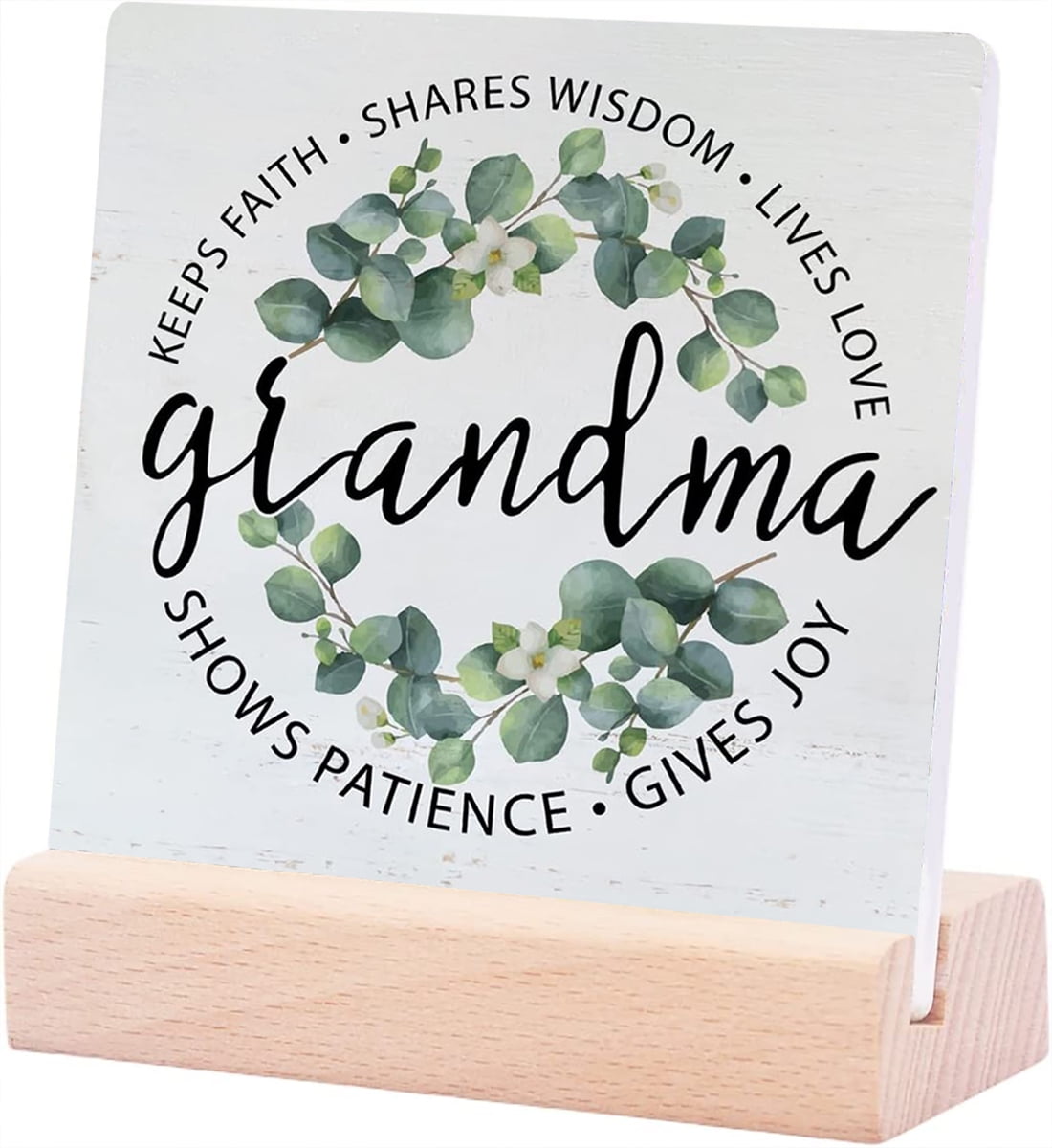 Ceramic Sign 4x4Inch Farmhouse Grandma Plaque Sign with Wood Stand ...
