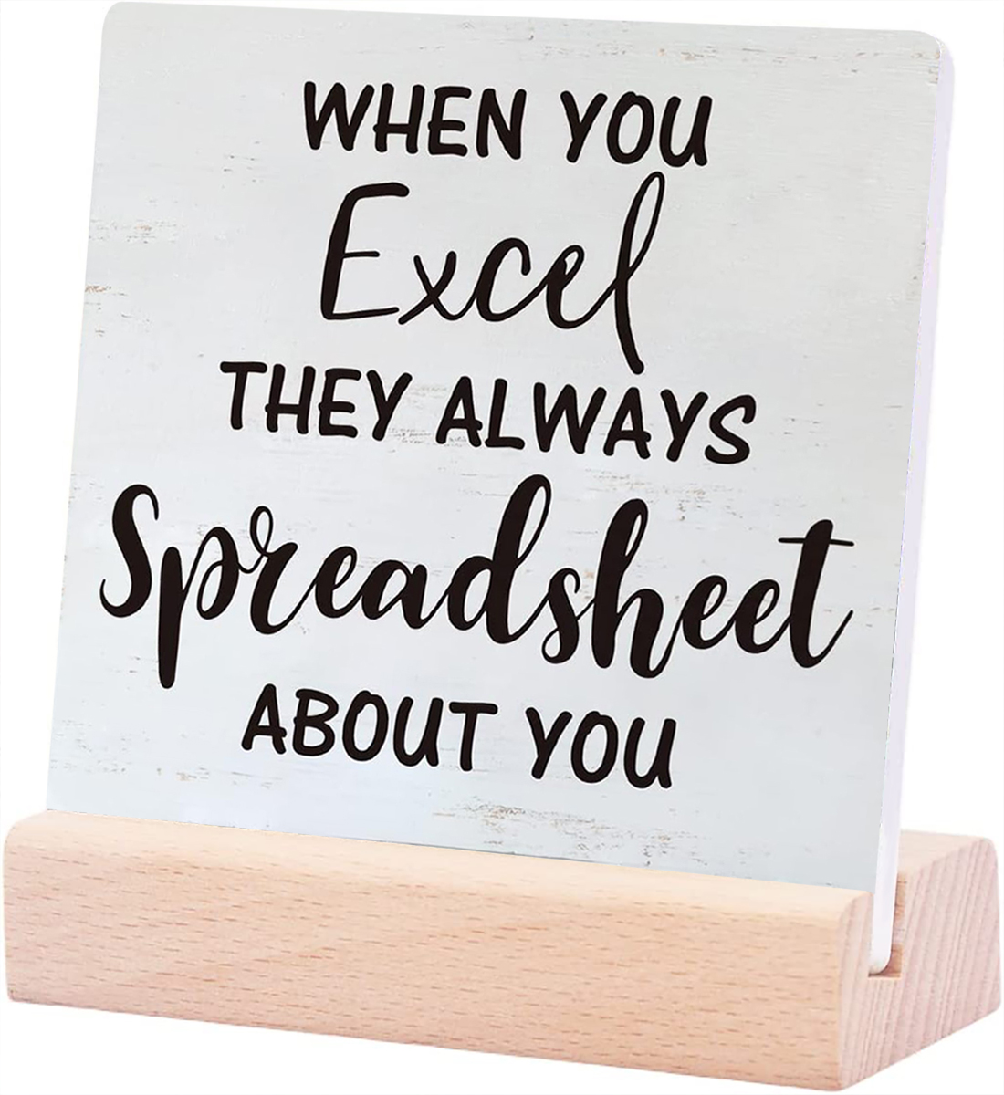 Ceramic Sign 4x4Inch Farmhouse Humor Office Plaque Sign with Wood Stand ...