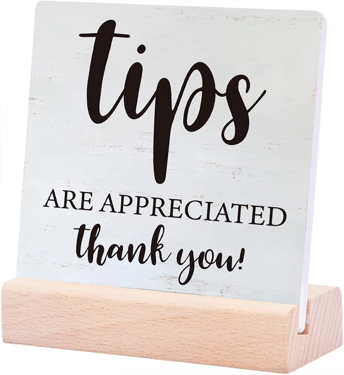 Ceramic Sign 4x4Inch Farmhouse Tips Are Appreciated Thank You Plaque ...
