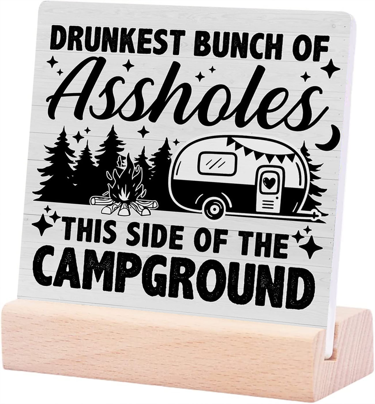 Ceramic Sign 4x4Inch Funny Camping Theme Ceramic Plaque Sign Camper ...