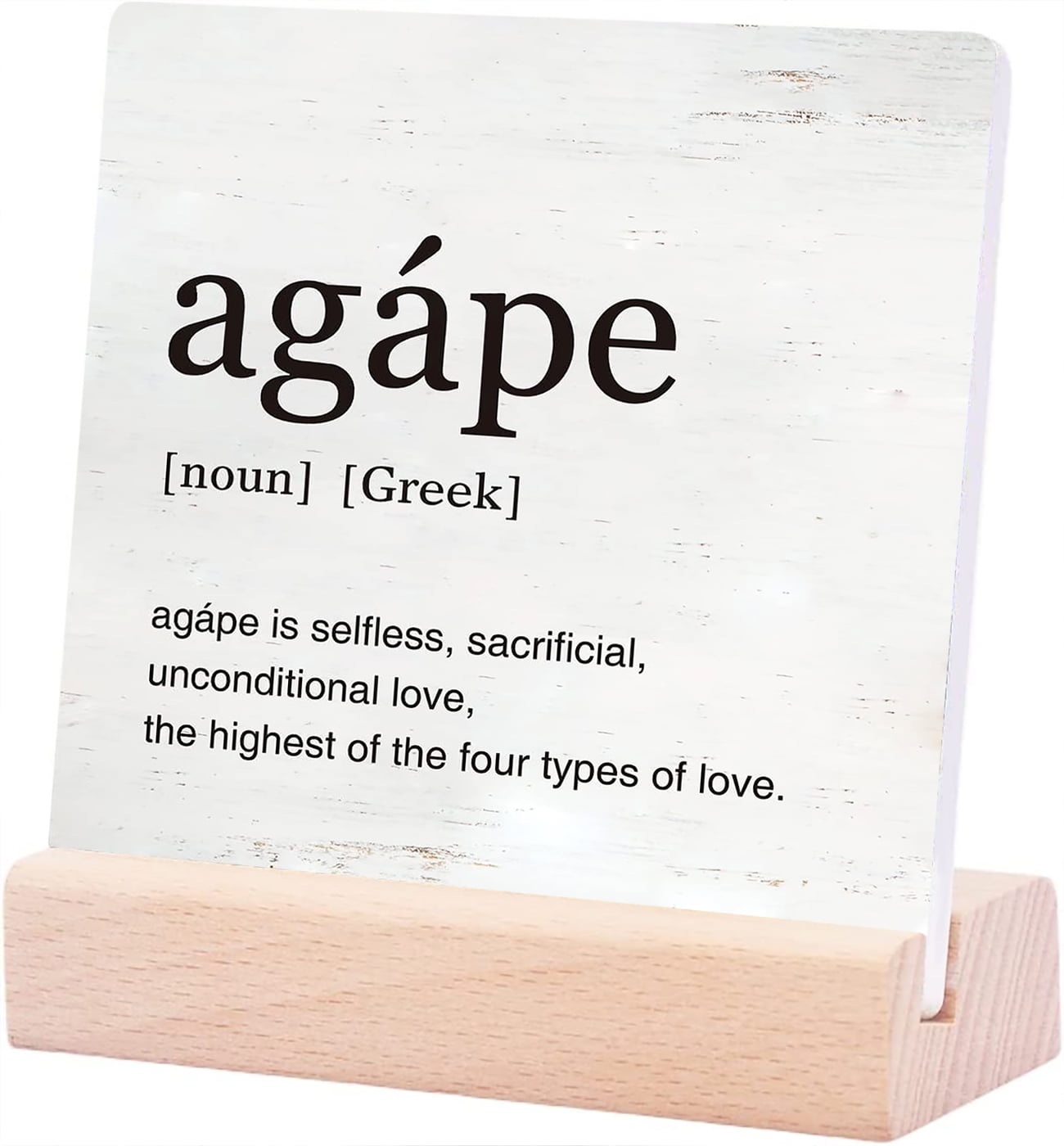 Ceramic Sign 4x4Inch Greek Art Agape Definition Home Office Decor ...