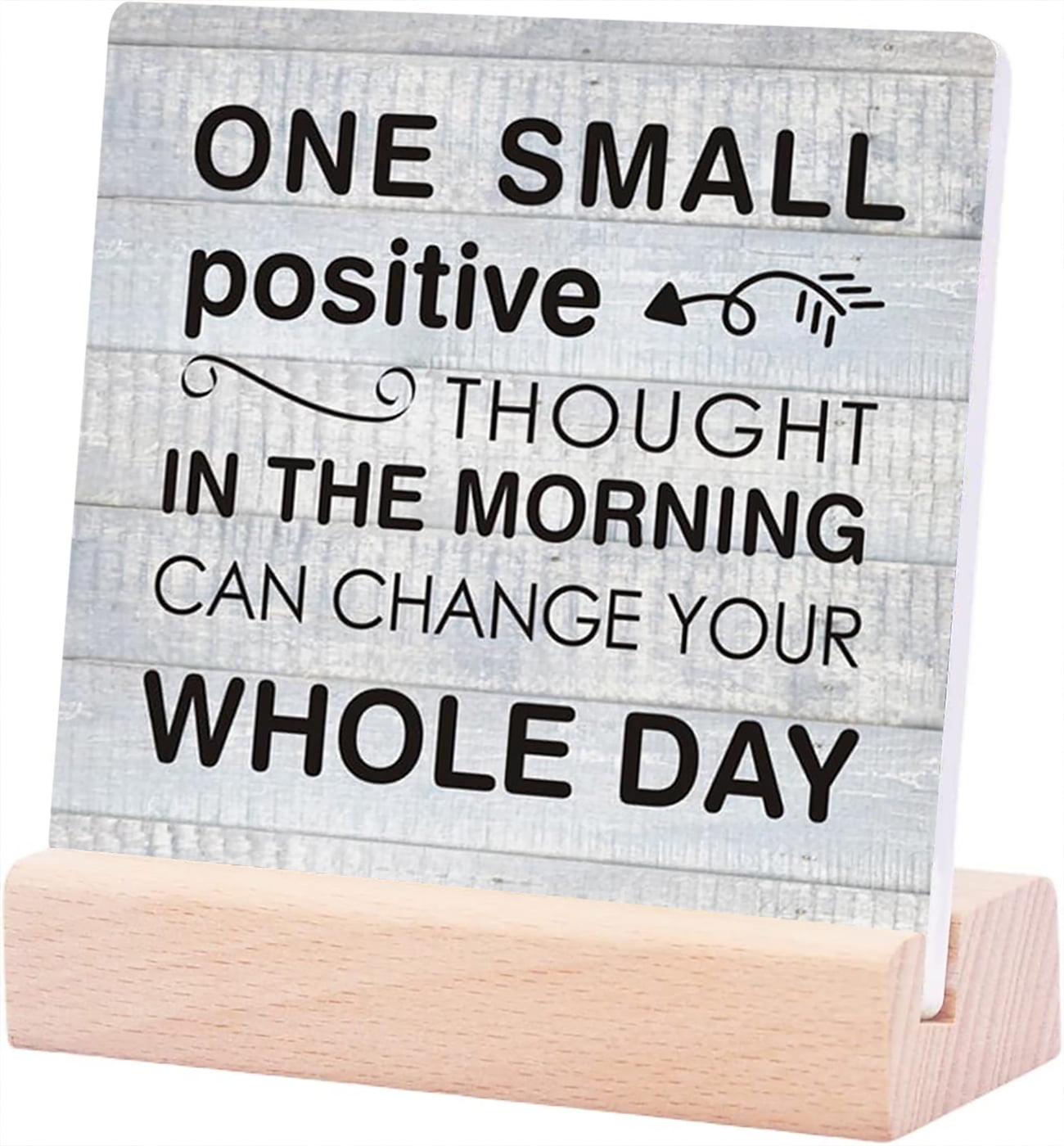 Ceramic Sign 4x4Inch Home Decor Inspirational One Positive Thought In ...