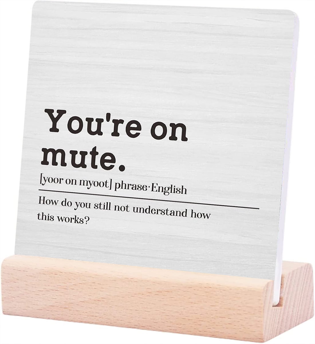 Ceramic Sign 4x4Inch Home Office Decor Plaque Sign with Wood Stand ...