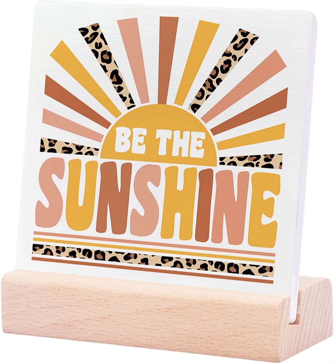 Ceramic Sign 4x4Inch Home Office Desk Plaque Sign with Wood Stand Decor ...